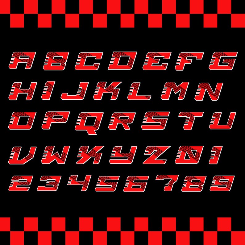 Race Alphabet PNG, Racing Letters and Number, Race Car Theme Lettering ...