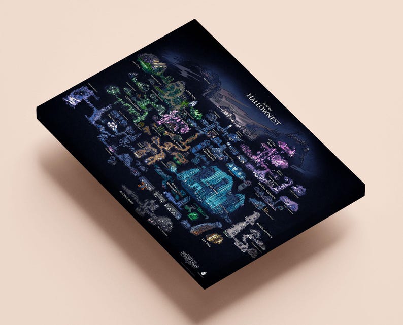 Hollow Knight Hallownest Map Canvas Print - Gaming Room Wall Art ...