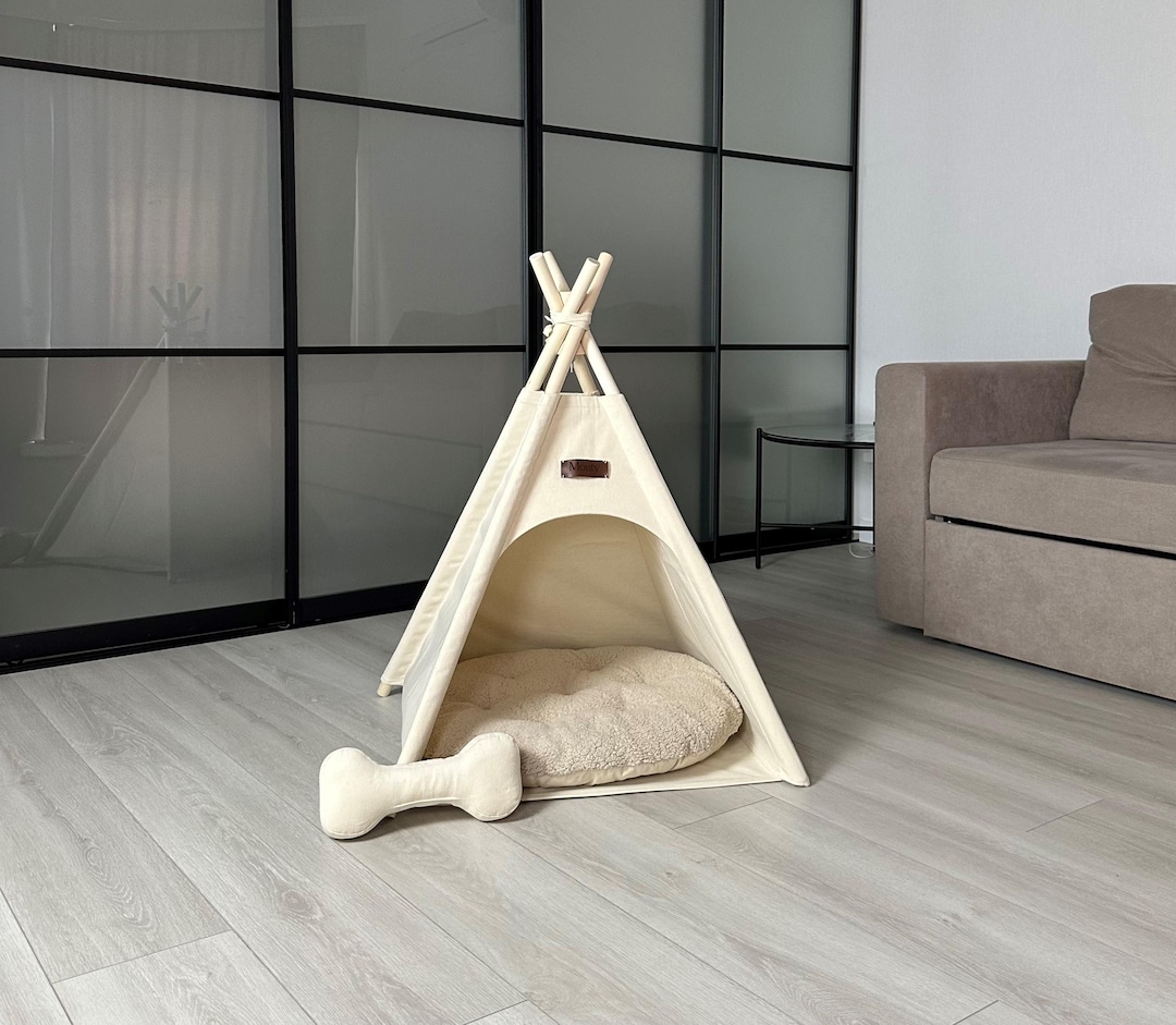 Personalized Pet Teepee With Name, Cotton Dog and Cat Tent With Soft ...