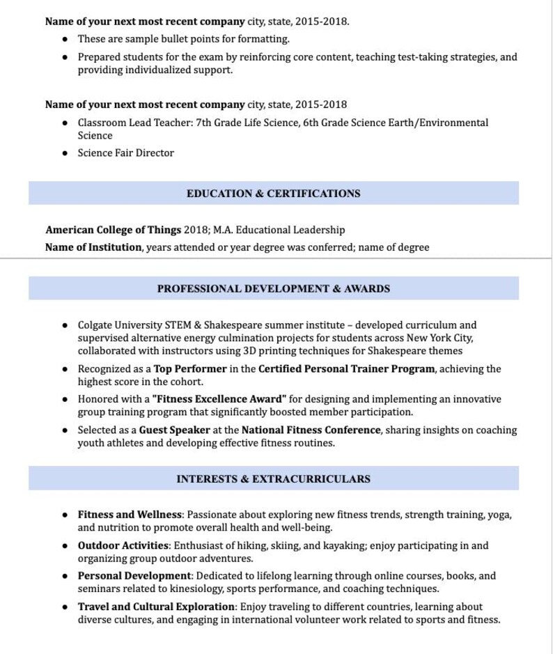 Simple, Elegant Resume Template. Easy to Download and Fill in Resume ...