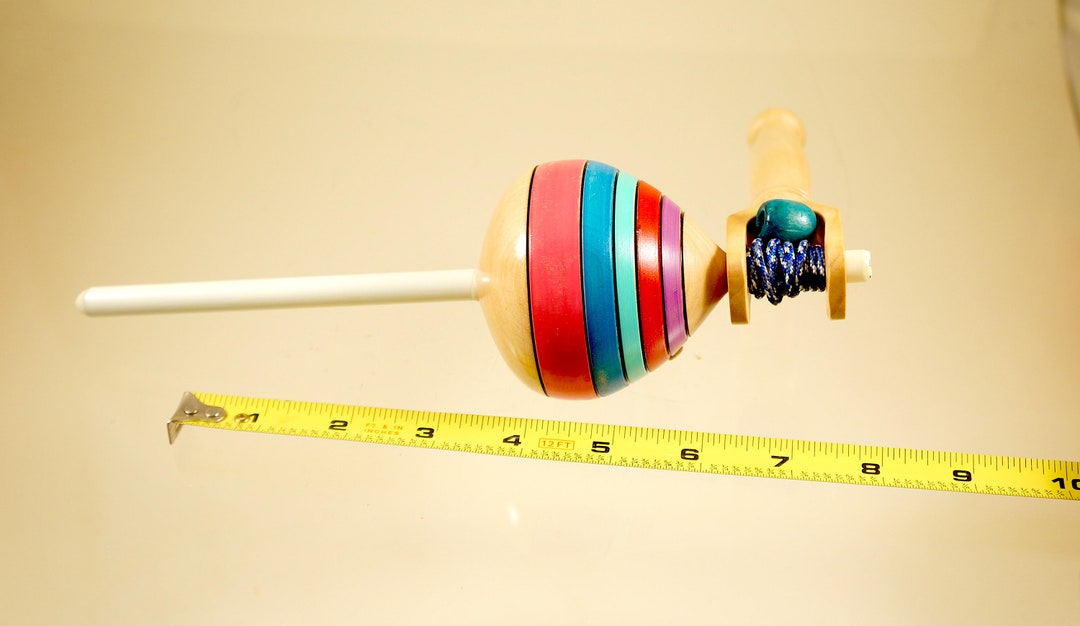 Toy Top. Wood Spinning Top With Handle. Handmade Heirloom Toy. - Etsy