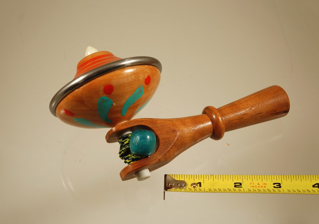Toy Top. Wood Spinning Top With Handle. Handmade Heirloom Toy - Etsy