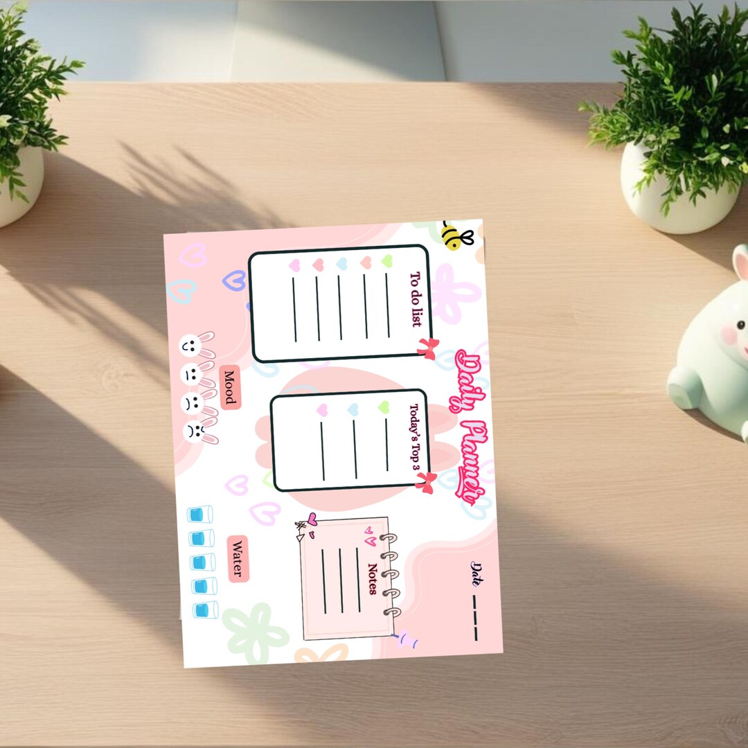 Printable Daily Planner | Kawaii Aesthetic | Cute PDF Download | To-do ...