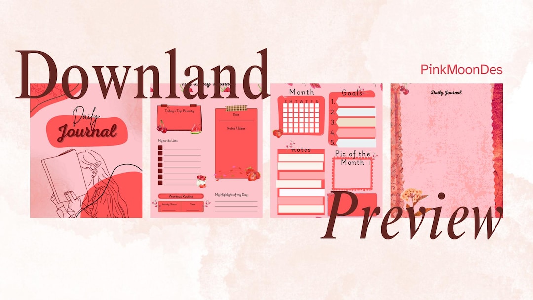 Strawberry Daily Planner – Cute Printable To-do List, Aesthetic Journal ...