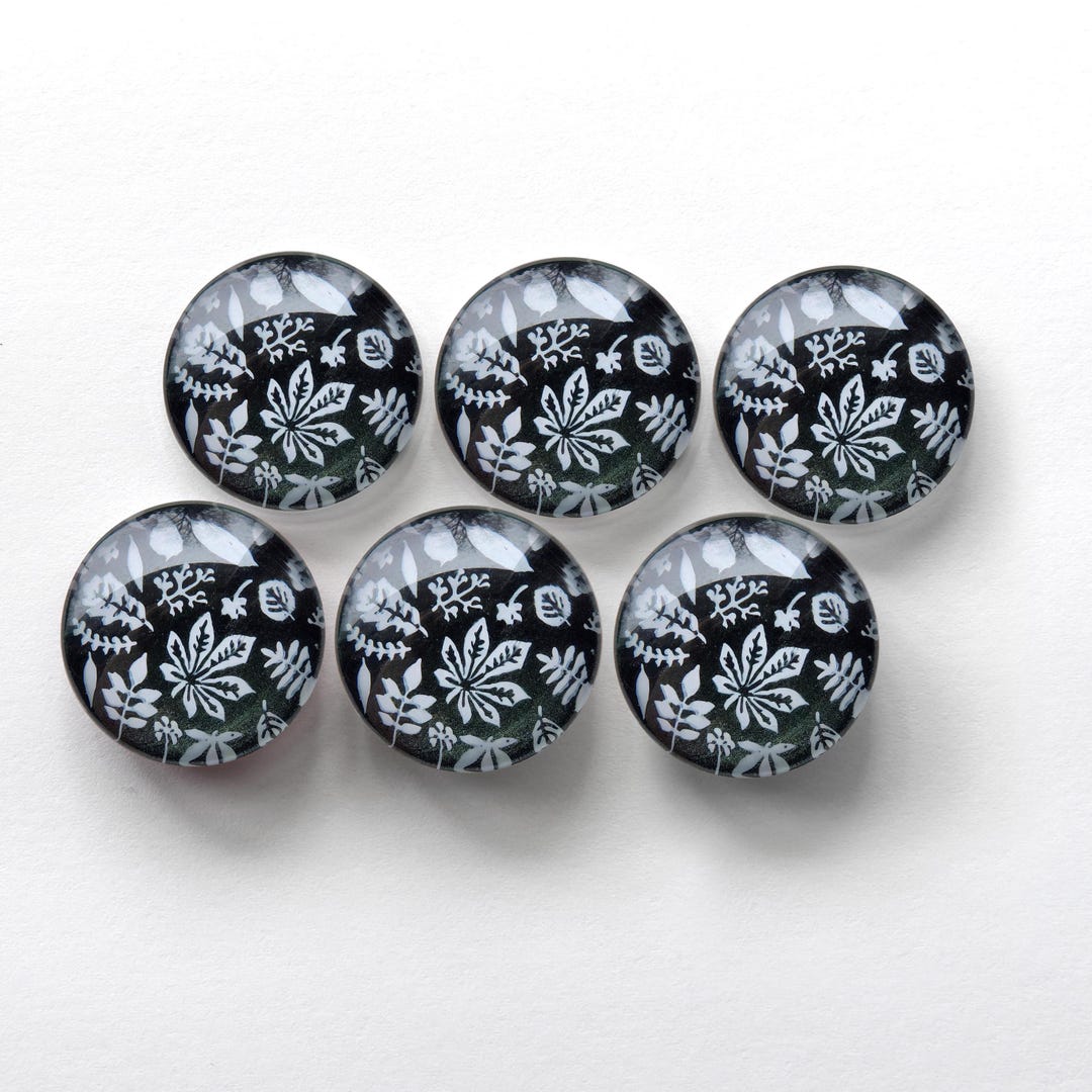 Hand-painted Fridge Magnets - Set of 6 Colorful Patterned Glass Magnets ...
