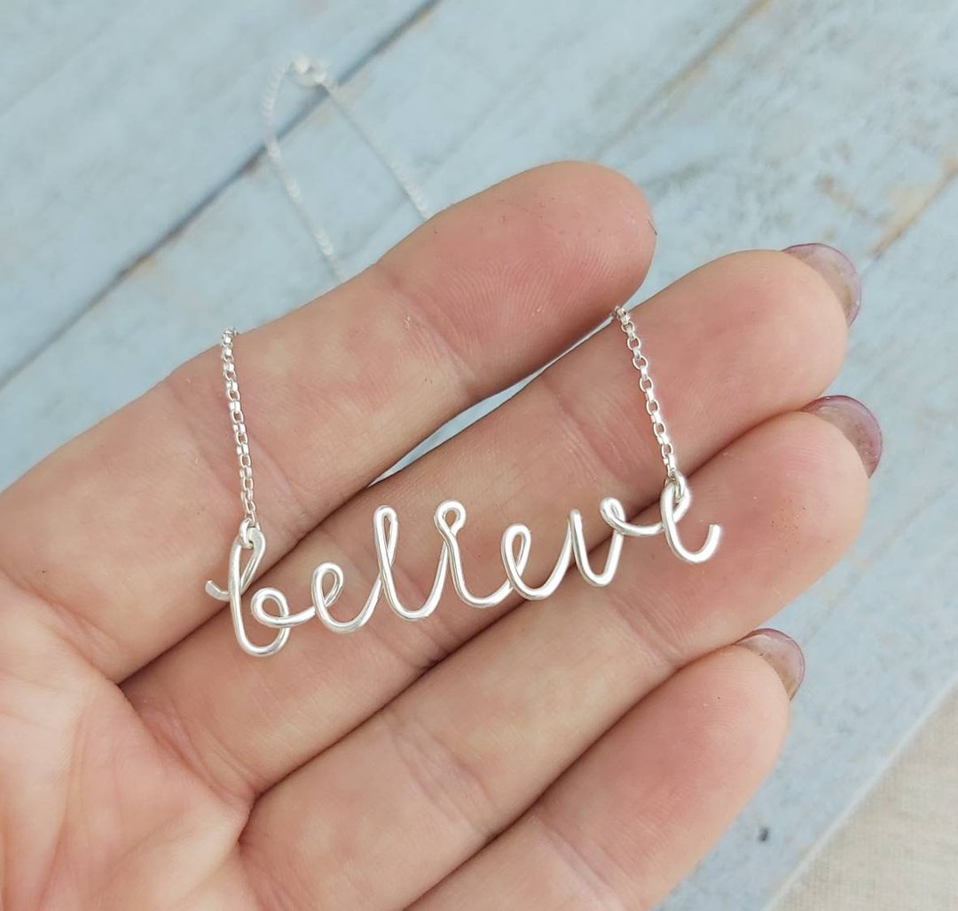 Believe Necklace, Custom Word Jewelry, Personalized Gifts for Her, 40th ...