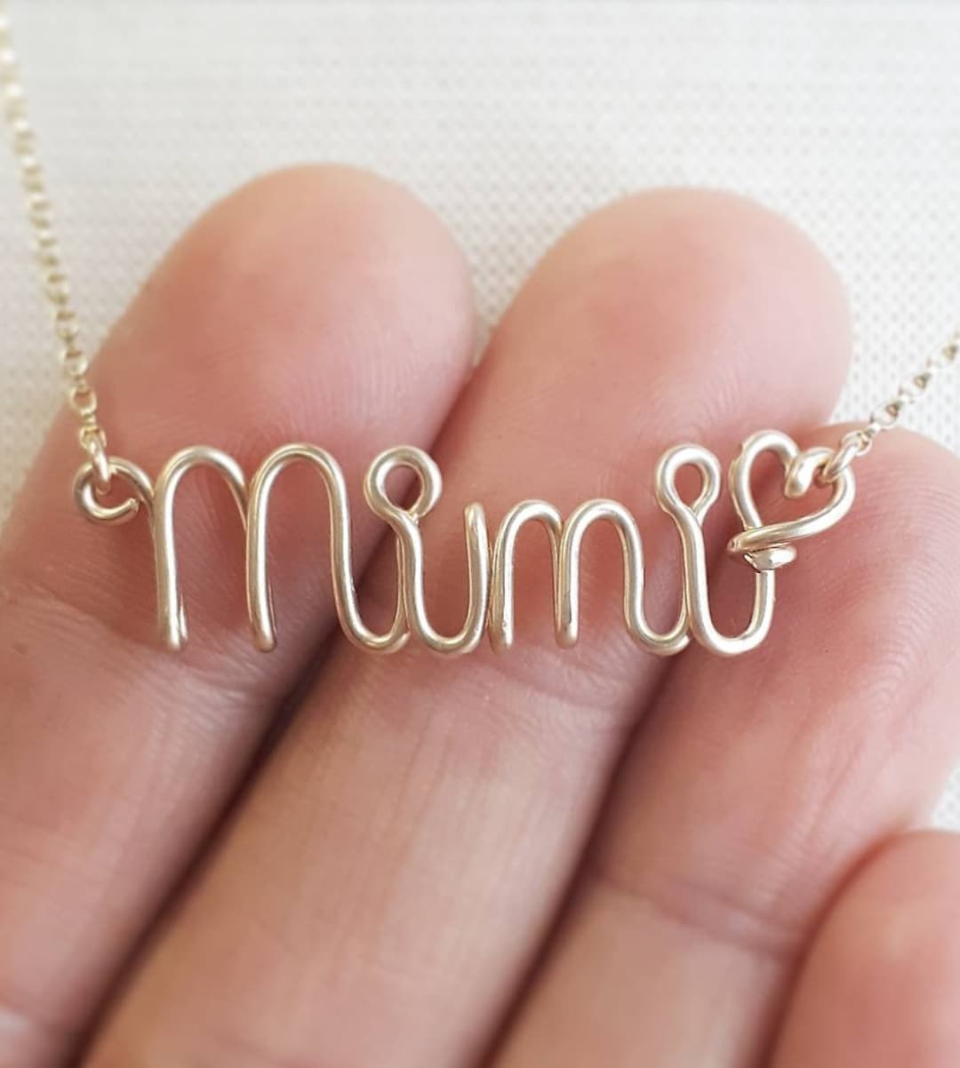Mimi Necklace Gold, Grandmother Jewelry Personalized, Mother's Day ...