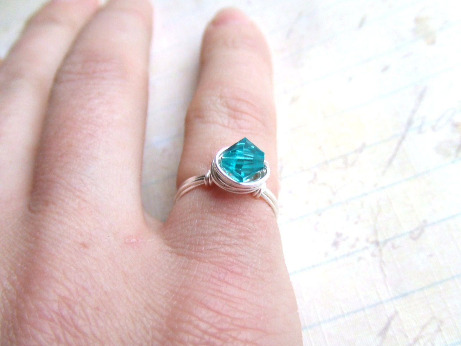 Girl's Birthstone Ring: Swarovski Crystal Children's Jewelry - Etsy