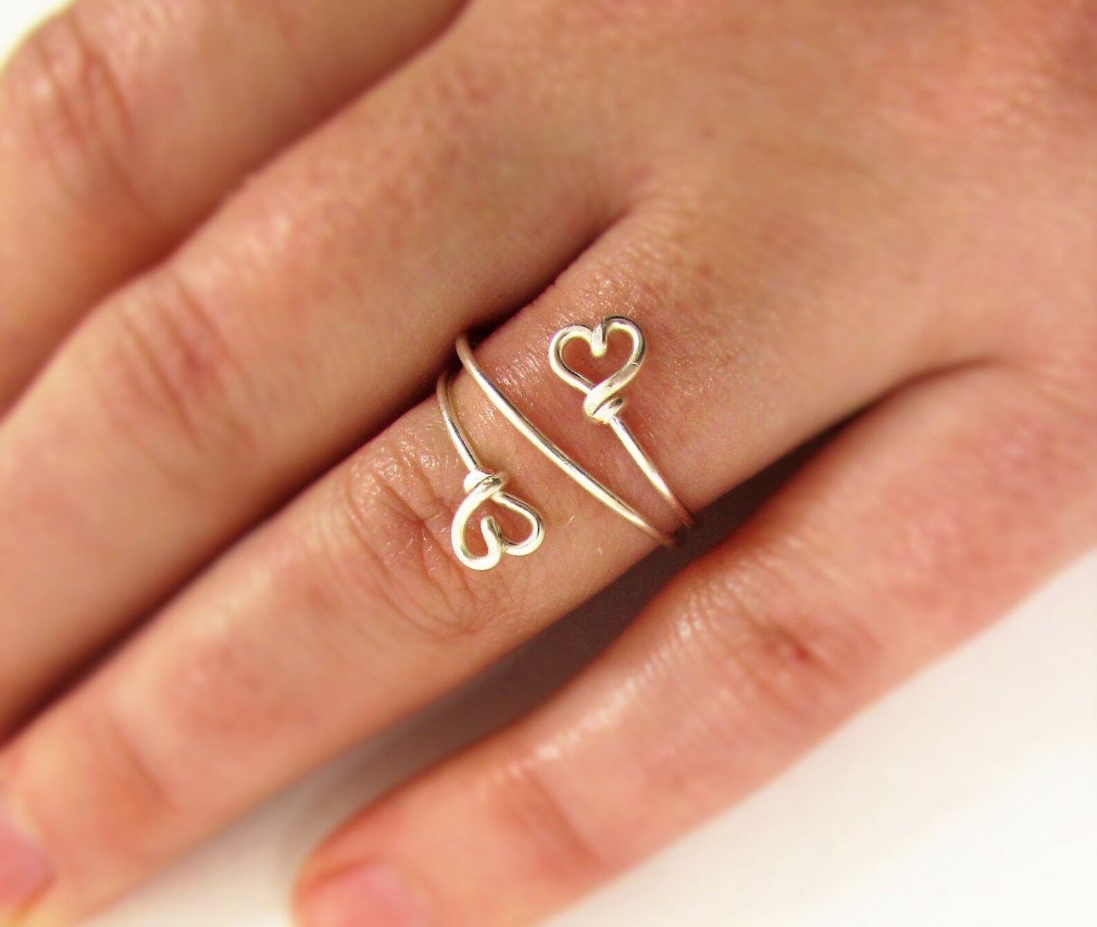 Heart Ring Simple Jewelry Gift Dainty Hearts Ring Silver | Etsy