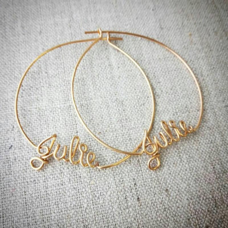 Name Hoop Earrings - Etsy