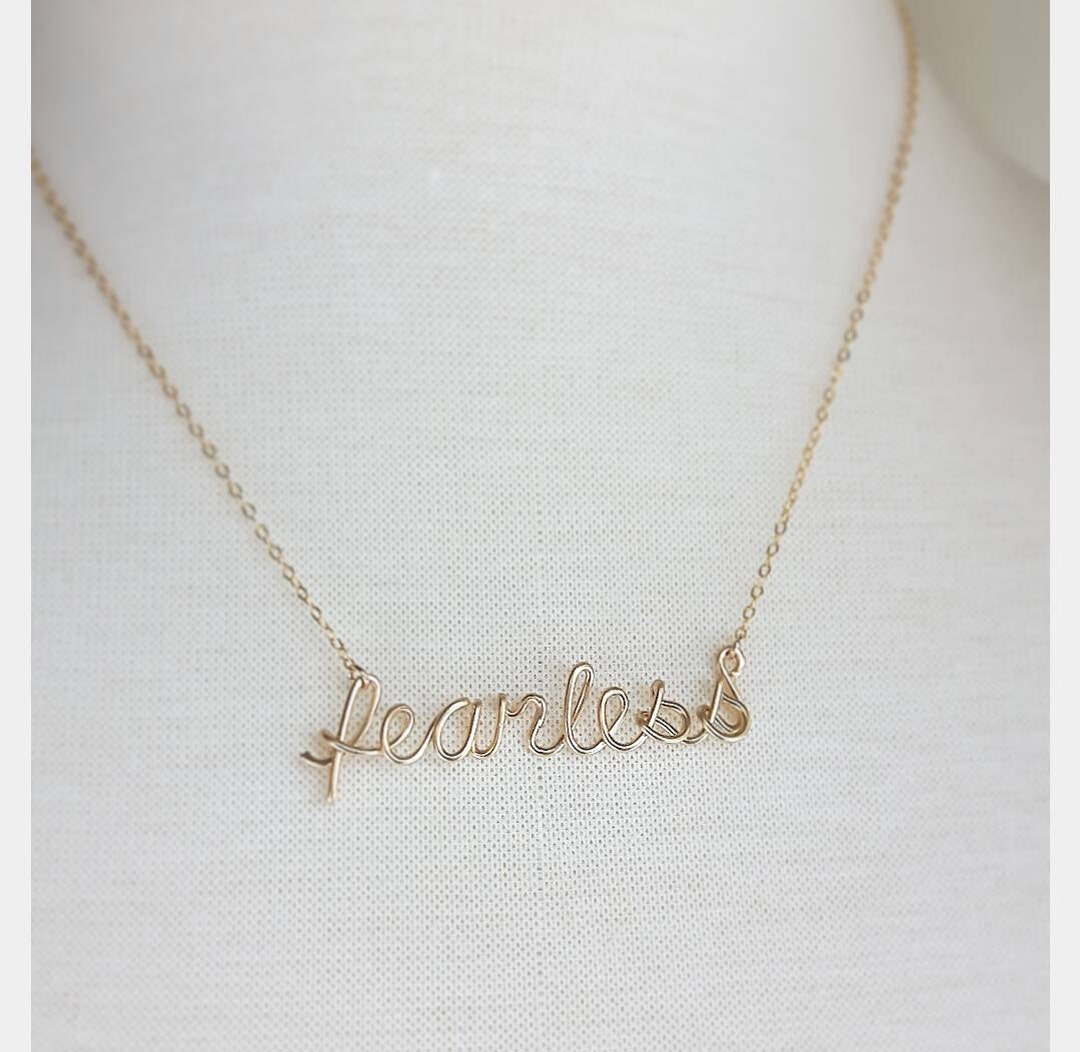 Fearless Necklace, Custom Word Jewelry, Meaningful Gifts for Survivor ...
