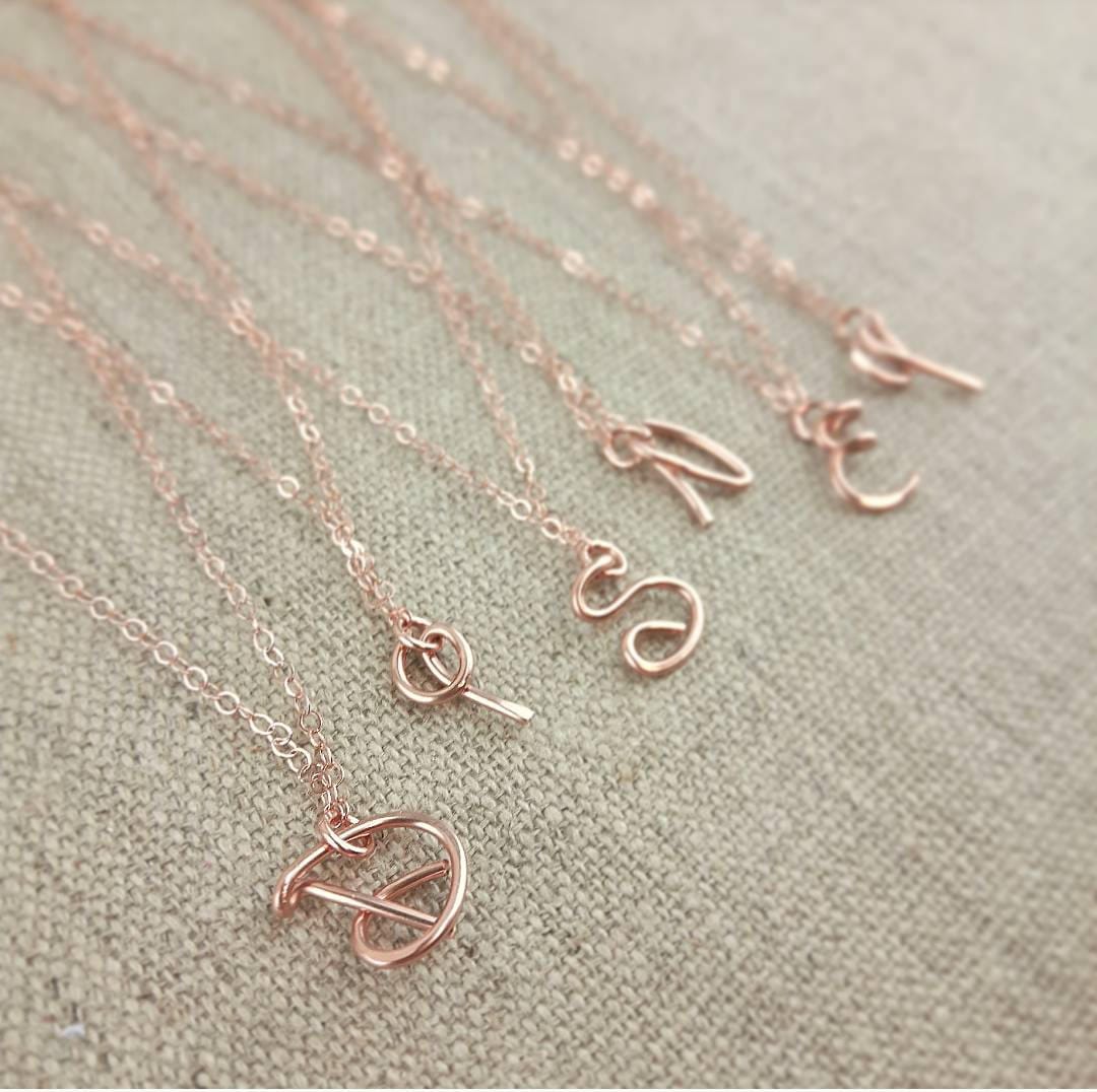 Disney Initial Necklace, Rose Gold Initial Pendant, Disney Jewelry ...
