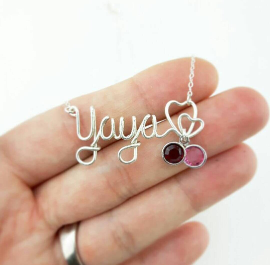 Yaya Necklace, Personalized Jewelry Gift, Grandmother, First , Handmade ...