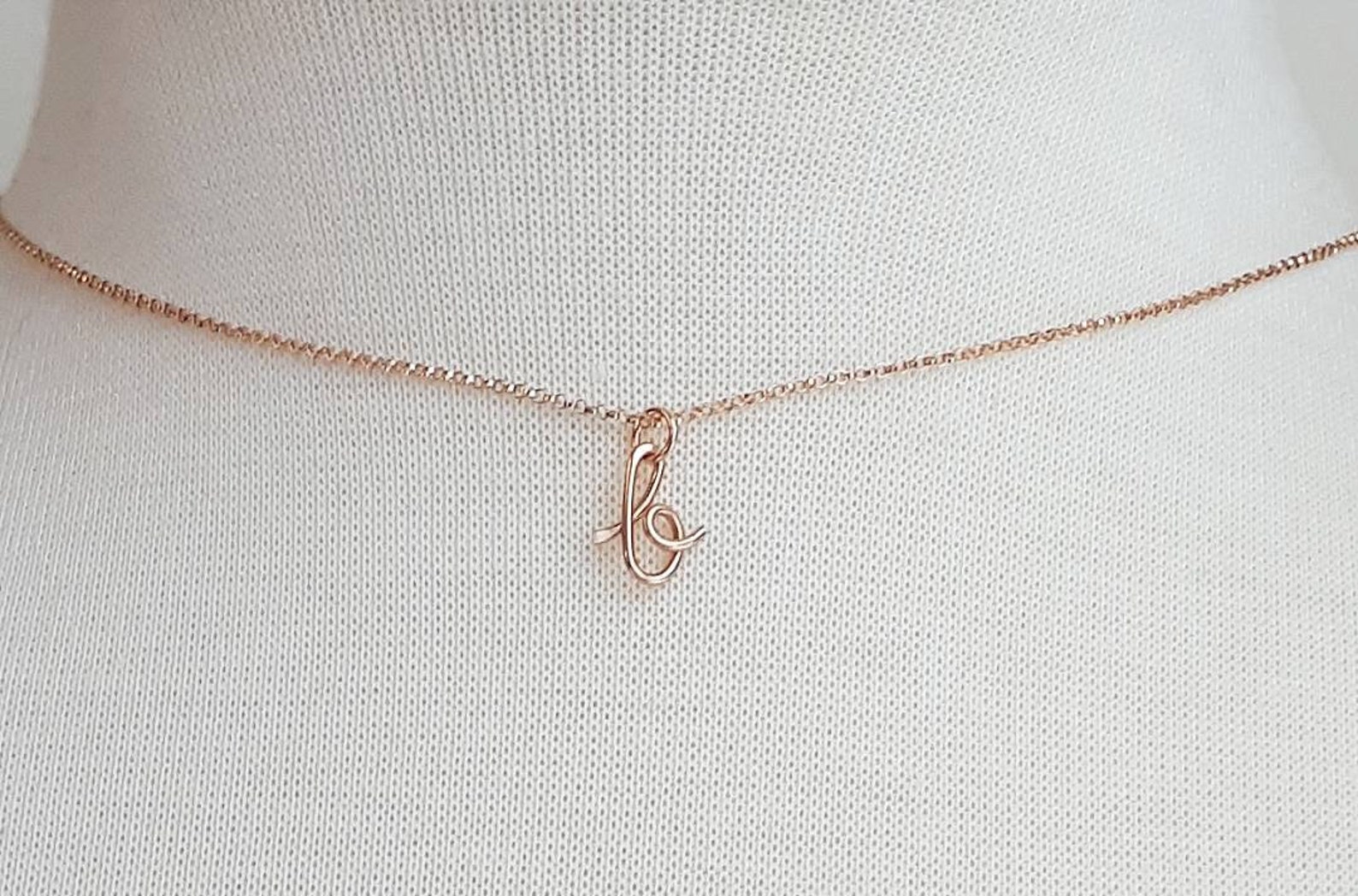 Cursive Initial Necklace Rose Gold, Teenage Girl Gift, Stocking Stuffer ...