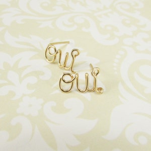 Oui Necklace 14k Gold, Personalized Jewelry for French Women, Frenchie ...