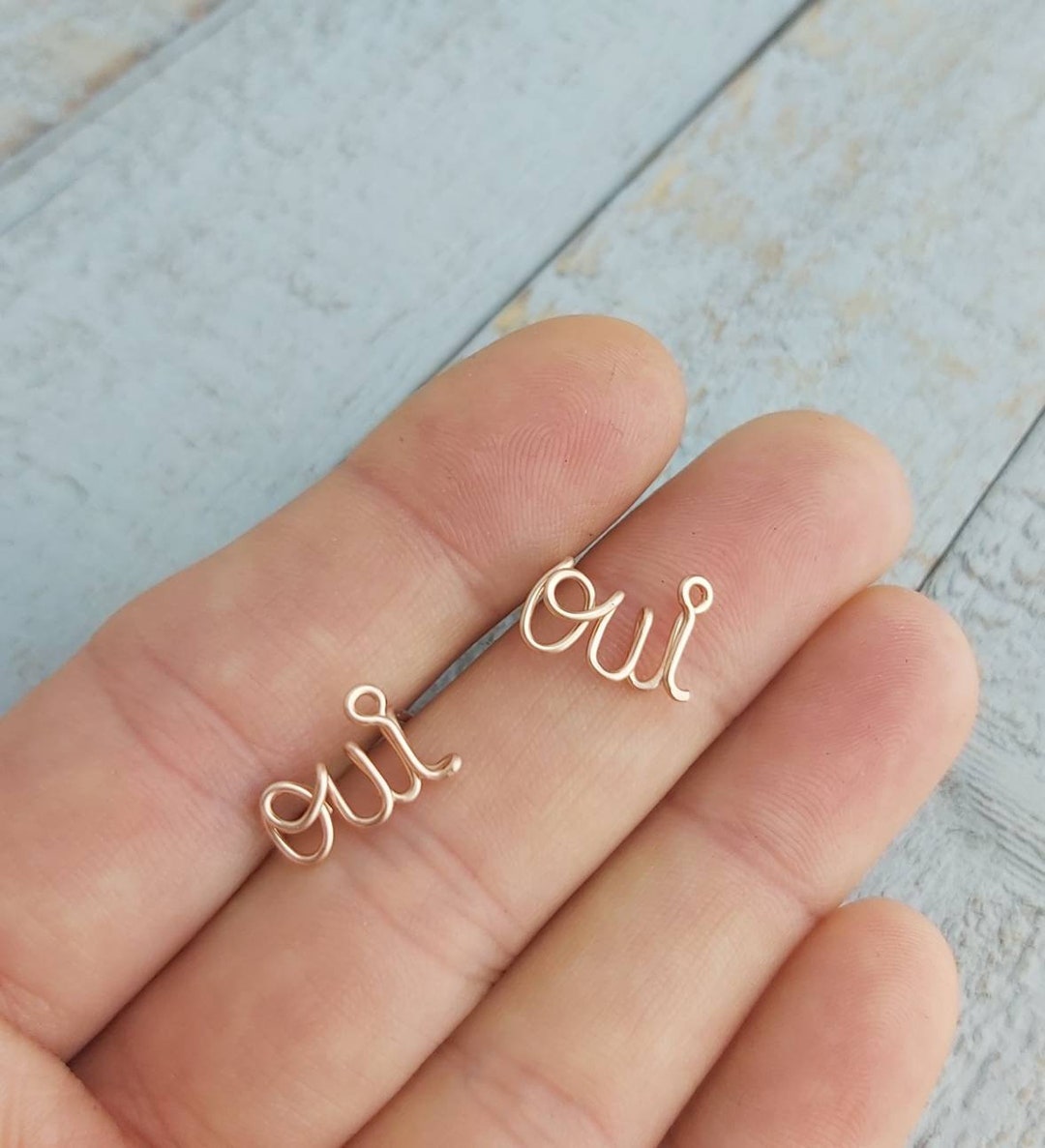 Oui Earrings, Custom French Theme Jewelry, Bride to Be Gift - Etsy