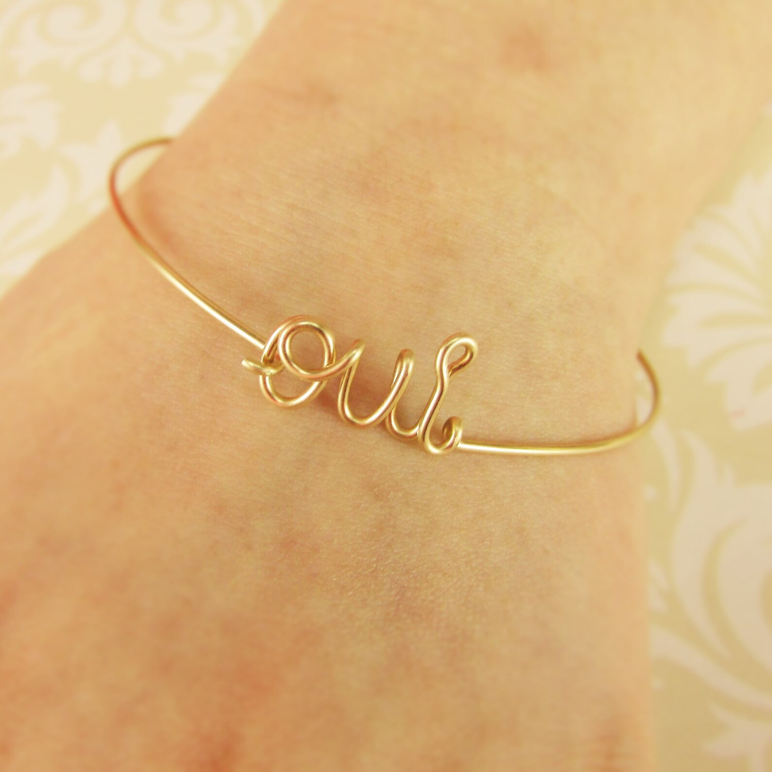 Oui Necklace 14k Gold, Personalized Jewelry for French Women, Frenchie ...