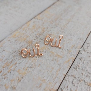 Oui Earrings 14k Gold, French Theme Gifts, Bride Gift, Handmade ...