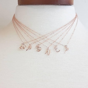 Disney Initial Necklace, Rose Gold Initial Pendant, Disney Jewelry ...