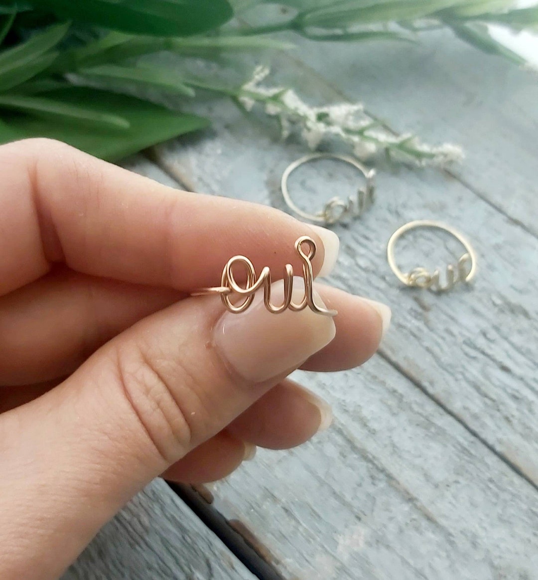 Oui Ring, Personalized Gifts for Women, Best Friend Rings, Custom Word ...