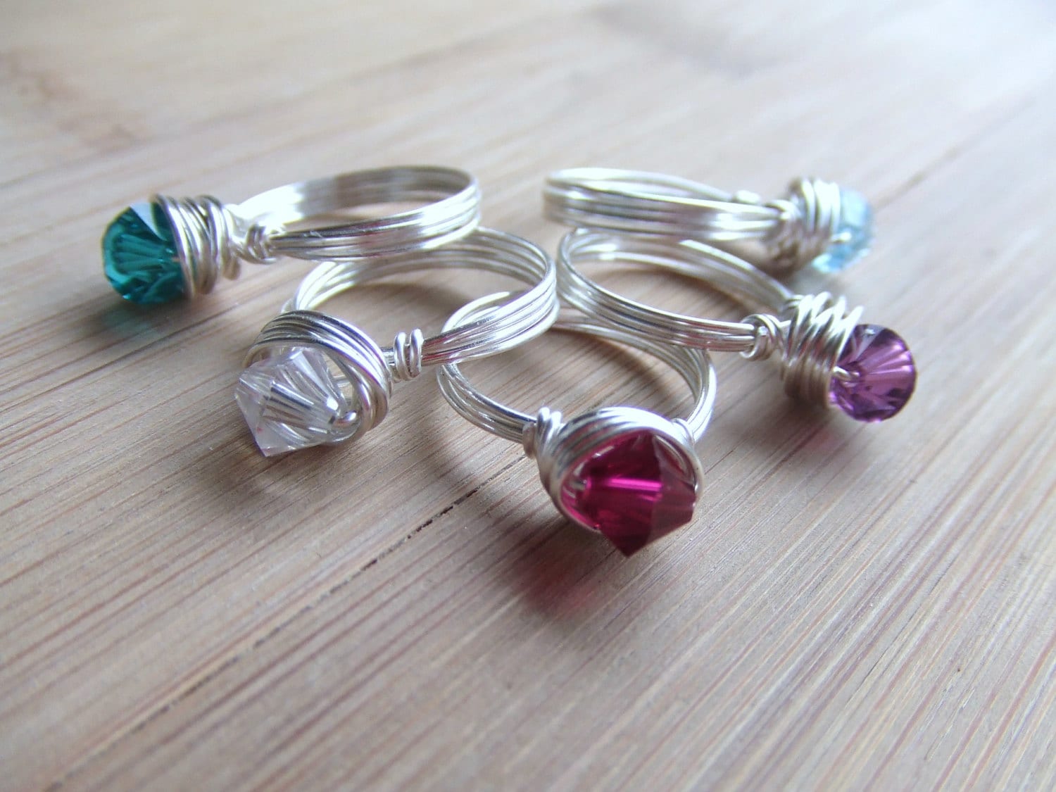 Girl's Birthstone Ring: Swarovski Crystal Children's Jewelry - Etsy