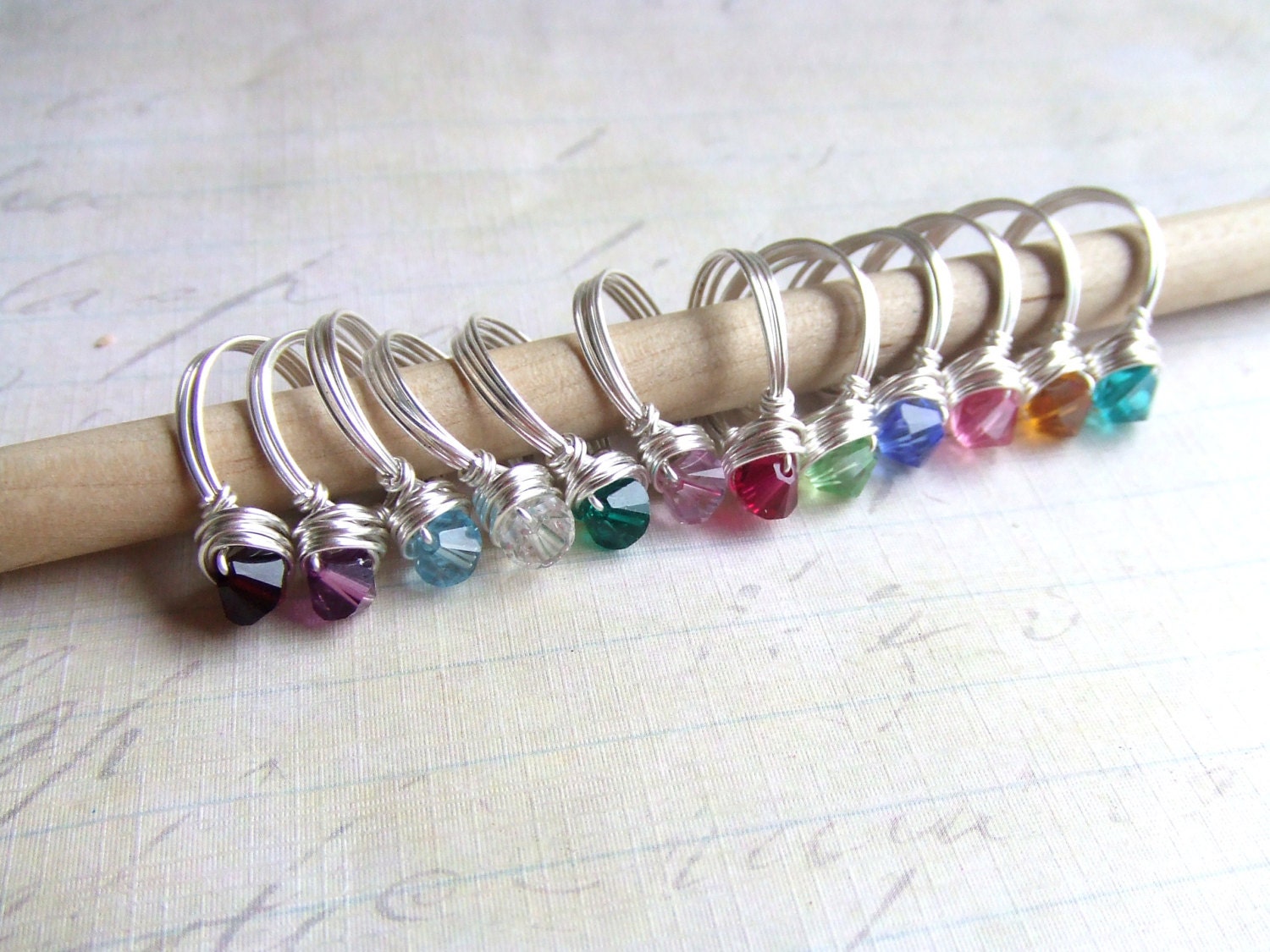 Girl's Birthstone Ring: Swarovski Crystal Children's Jewelry - Etsy