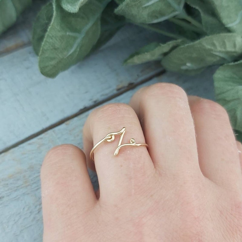 Wire Wrapped Letter Ring - Etsy