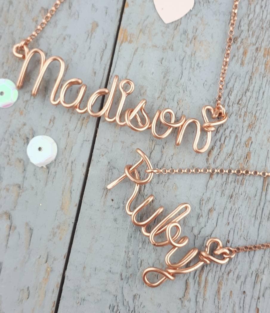 Name Necklace Rose Gold, Personalized Gift Tween Girl, Birthday Easter ...