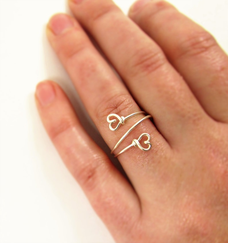 Heart Ring Simple Jewelry Gift Dainty Hearts Ring Silver | Etsy