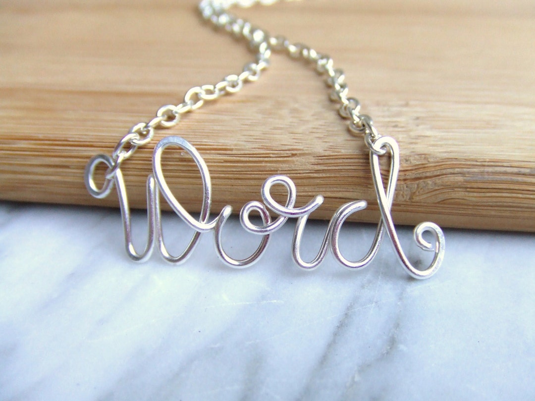 Wire Word Necklace, Funky Script Pendant, Cool Teen Gift Ideas for ...