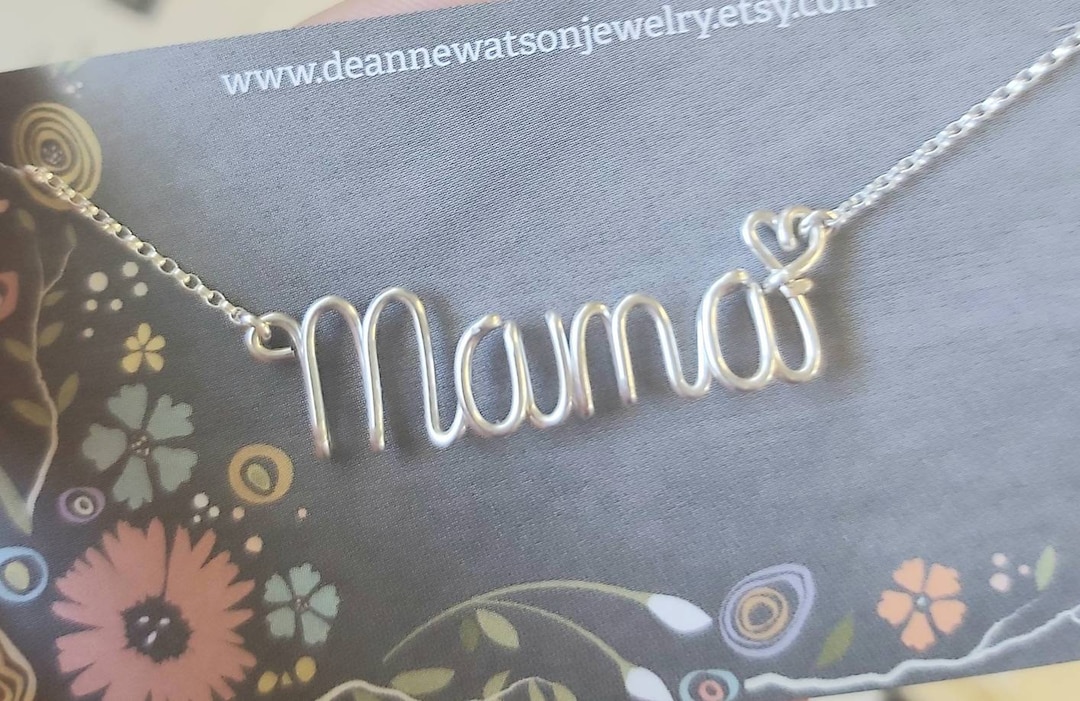 Mom Name Necklace, Custom Word Jewelry, Pregnancy Gift for New Mom ...