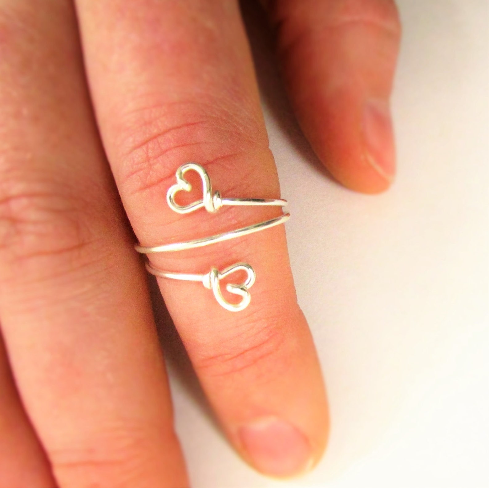 Heart Ring Simple Jewelry Gift Dainty Hearts Ring Silver | Etsy