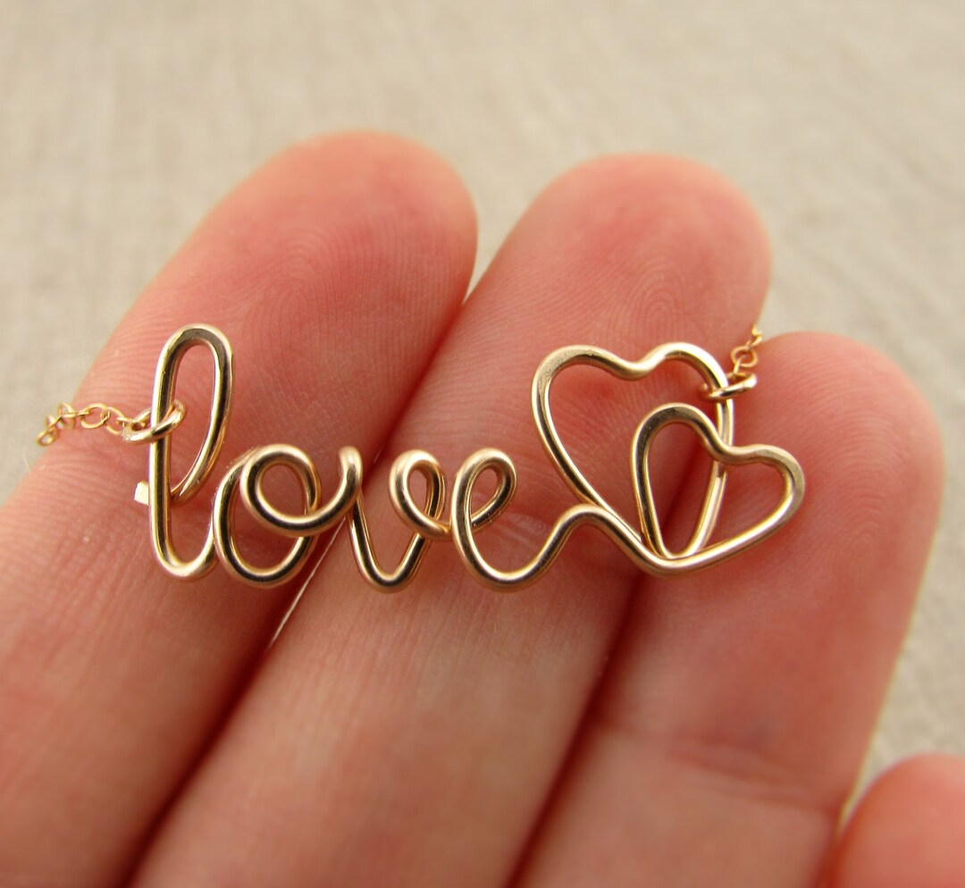 Love Necklace, Custom Word Jewelry, Anniversary Gift for Wife ...