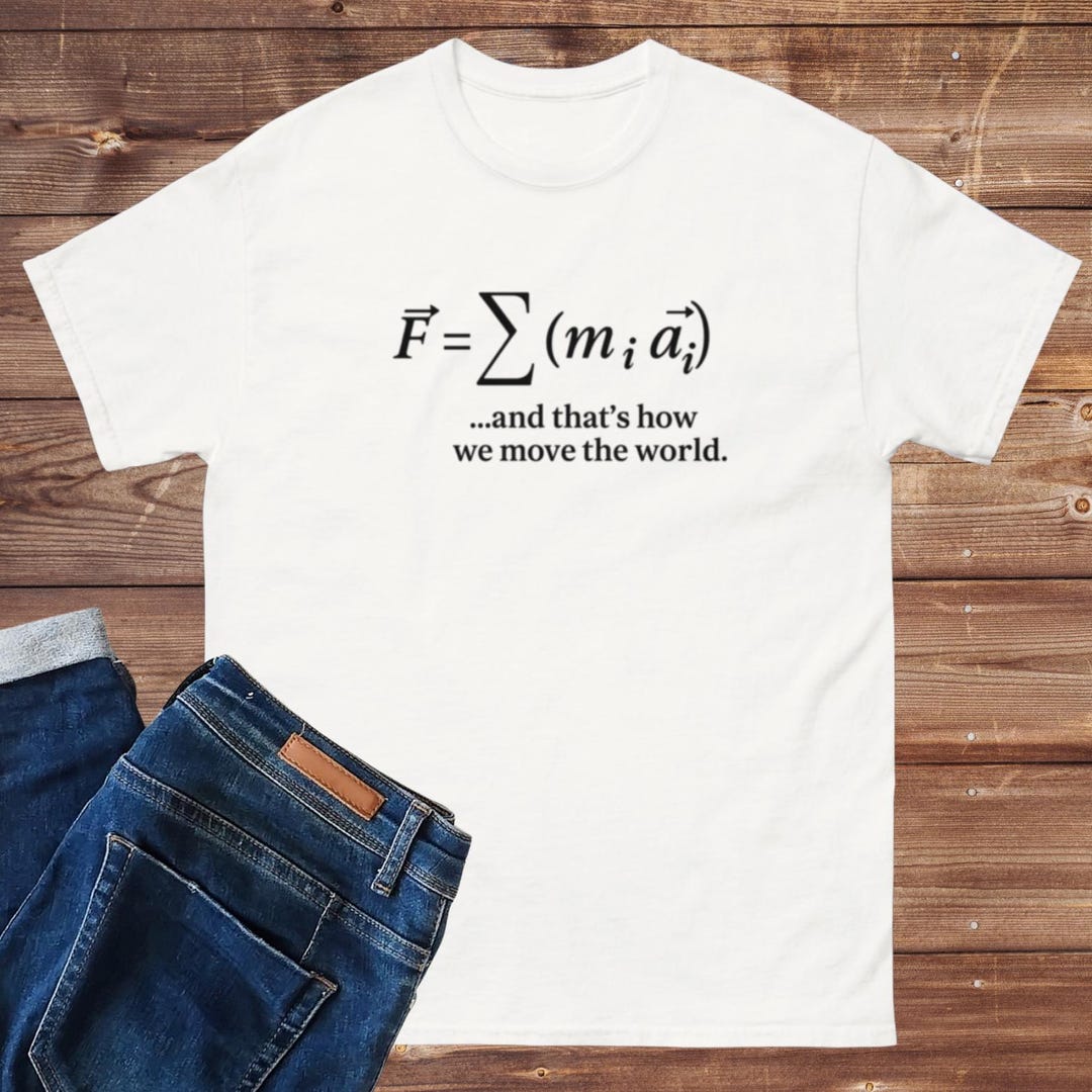 Physics Formula T-shirt – Unisex Classic Tee With Force Equation – STEM ...