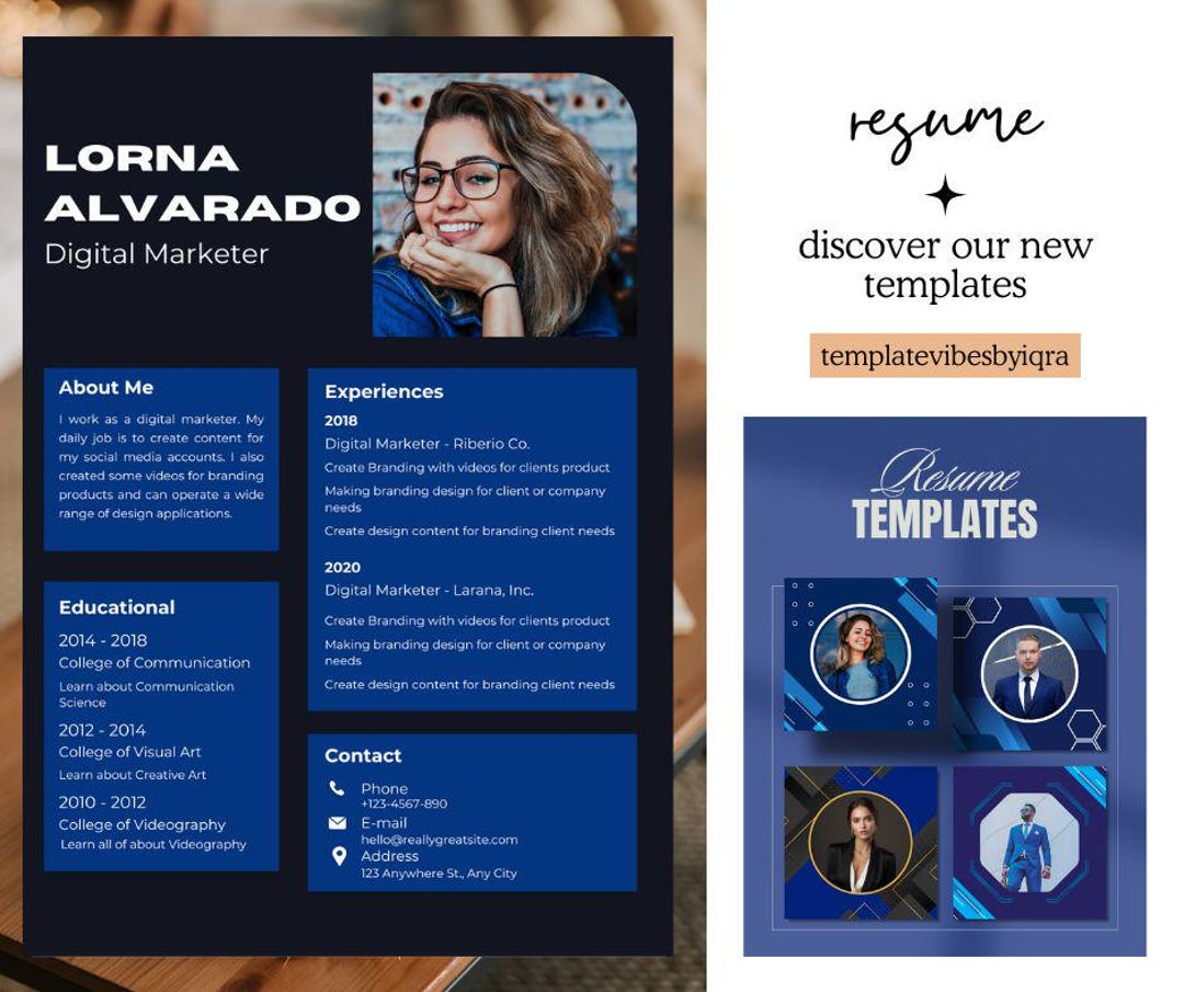 5 Modern Resume Template for Canva, Professional Resume Design ...
