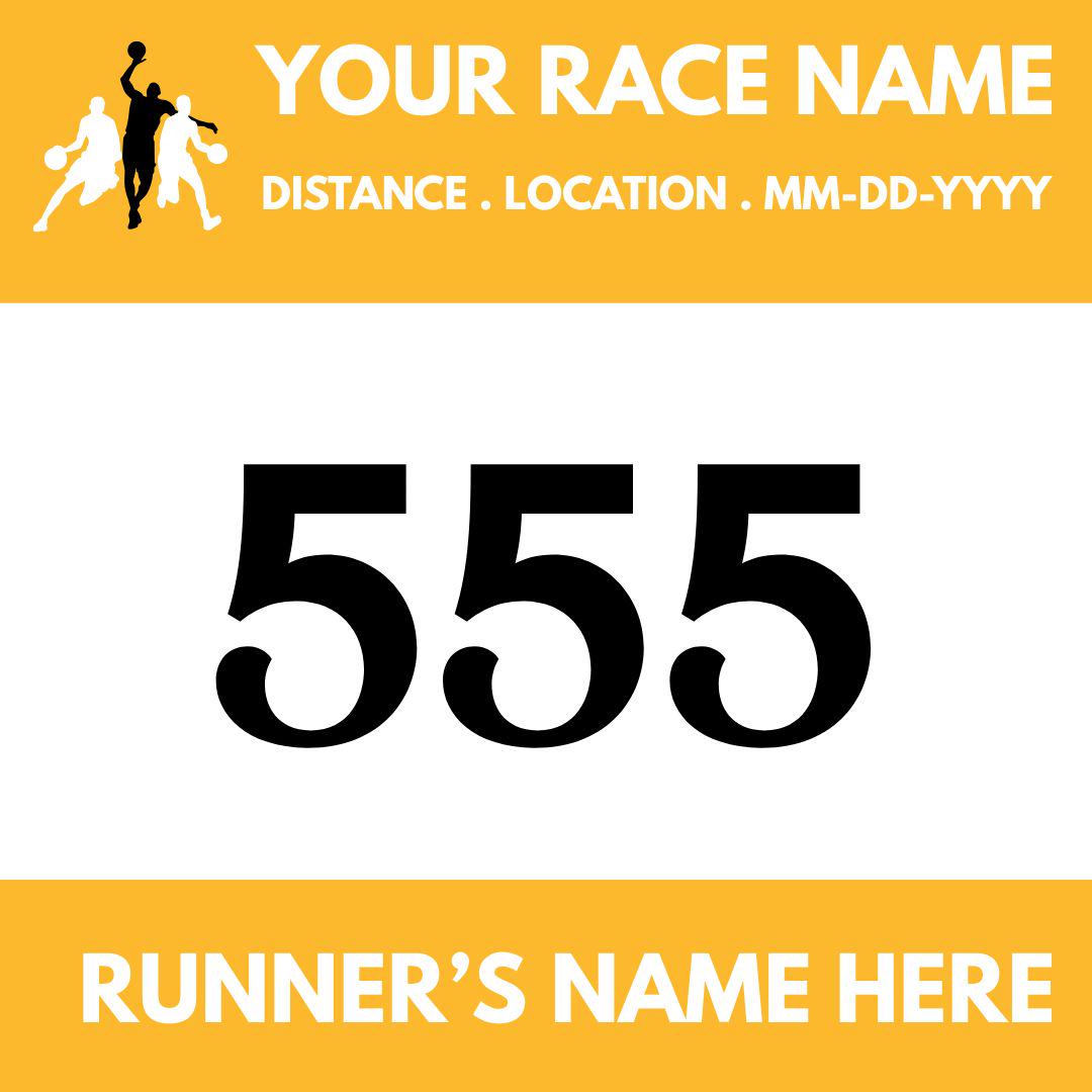 Editable Running Bib Design - Custom Race Bib for Marathon, Half ...