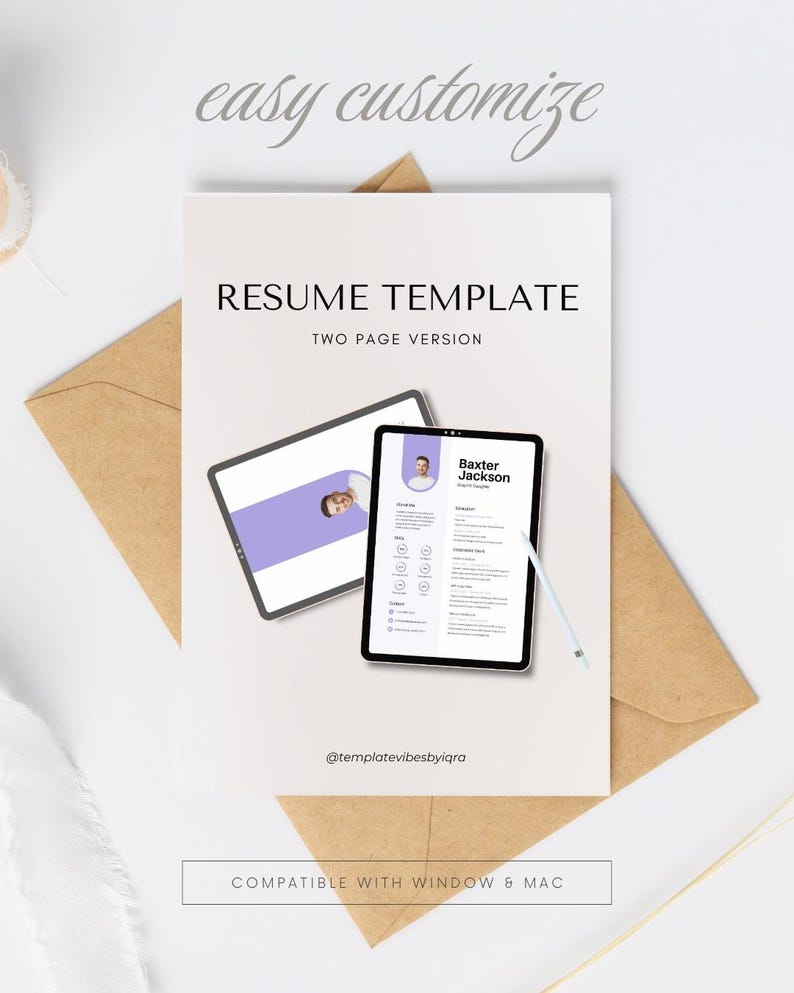 Men's Resume Template male Cv Template, Minimalist Curriculum Vitae ...