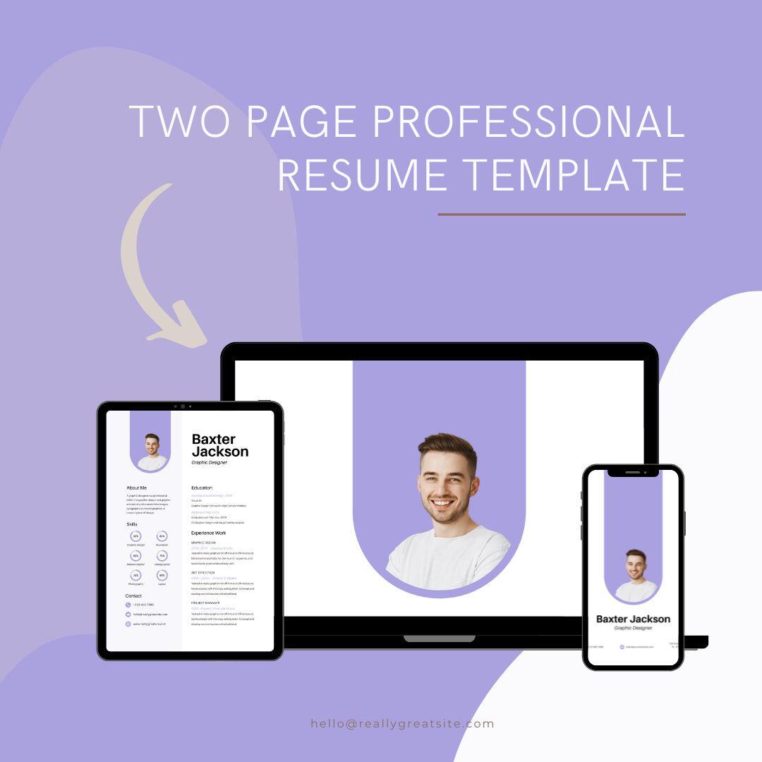 Men's Resume Template male Cv Template, Minimalist Curriculum Vitae ...