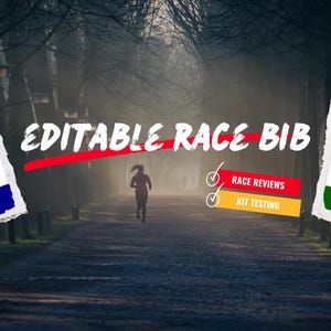 Printable Running Bib Template | Personalized Race Number | Editable ...