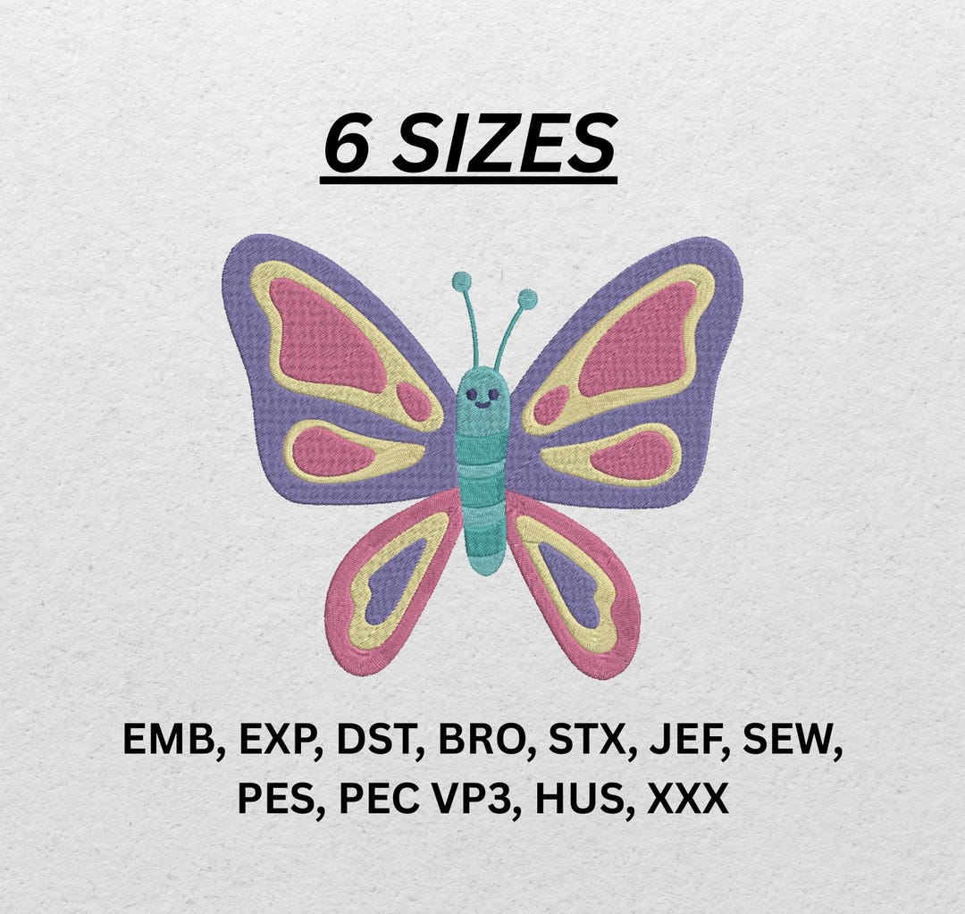Butterfly Embroidery Design - Etsy