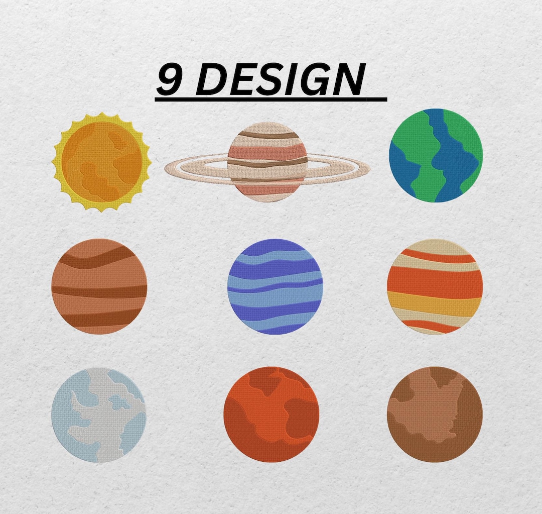 Planet Machine Embroidery Design - Etsy