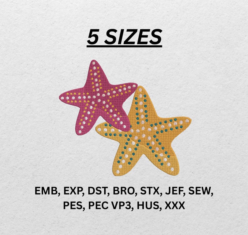 Starfish Embroidery Design – Beach Ocean Sea Life Machine Embroidery ...