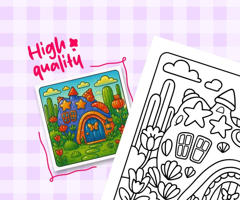 Kawaii Coloring Book: 20 Cozy Dreamy Village Pages (printable PDF) - Etsy
