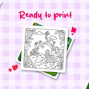 Kawaii Coloring Book: 20 Cozy Dreamy Village Pages (printable PDF) - Etsy