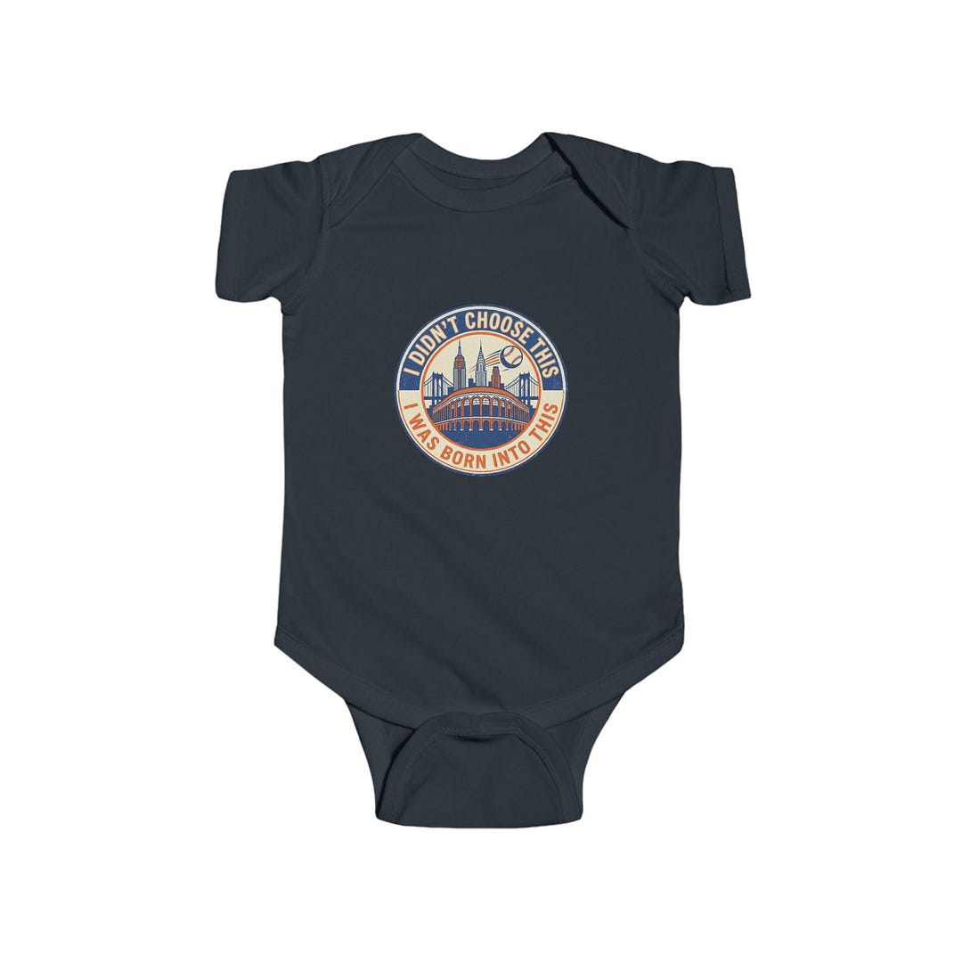 New York Mets Themed I Was Born Into This Baby Bodysuit | Funny MLB ...