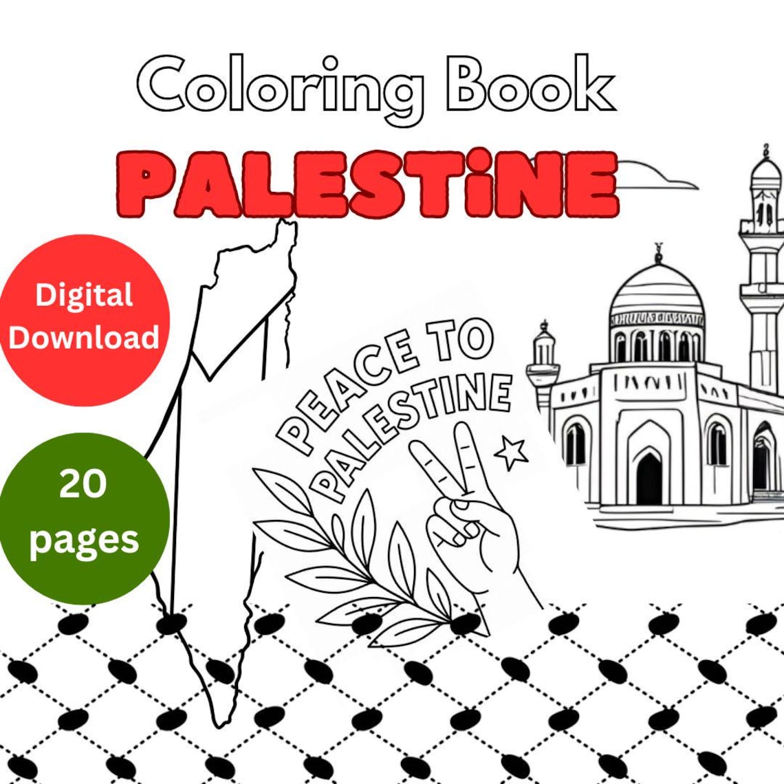 Palestine Colouring BOOK, Islamic Coloring Printable PDF - Etsy