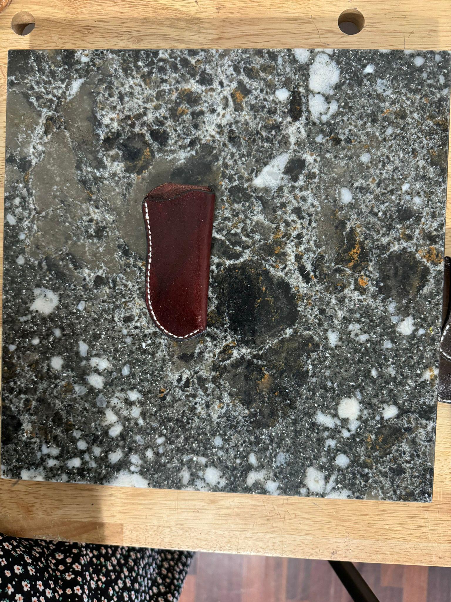 Leather Knife Sheath, Tooled Knife Holster, Basket Weave Pancake Knife ...