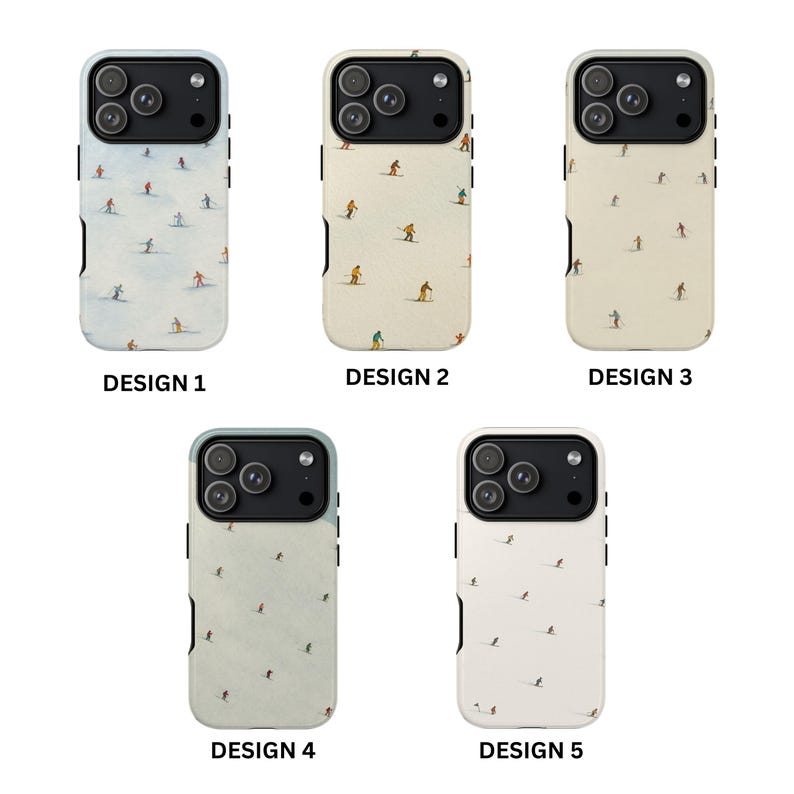 Skier Snowboarder Phone Case Minimal Winter Cute iPhone 17 16 15 14 13 ...