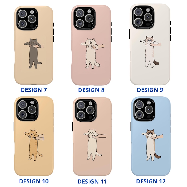 Funny Cat Phone Case - Cute Stretching Cat Meme iPhone 17 16 15 14 13 ...