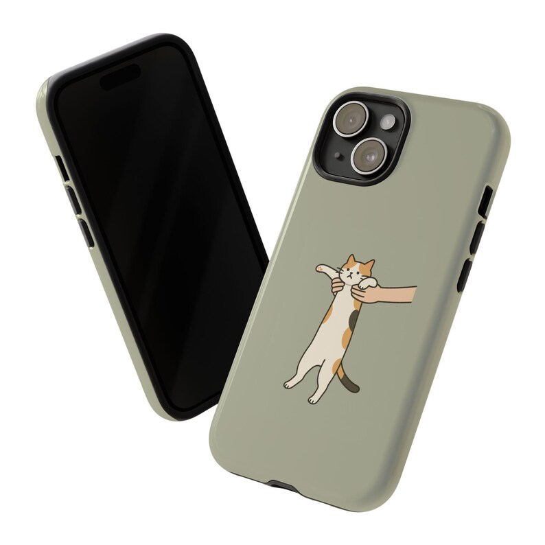 Funny Cat Phone Case - Cute Stretching Cat Meme iPhone 17 16 15 14 13 ...
